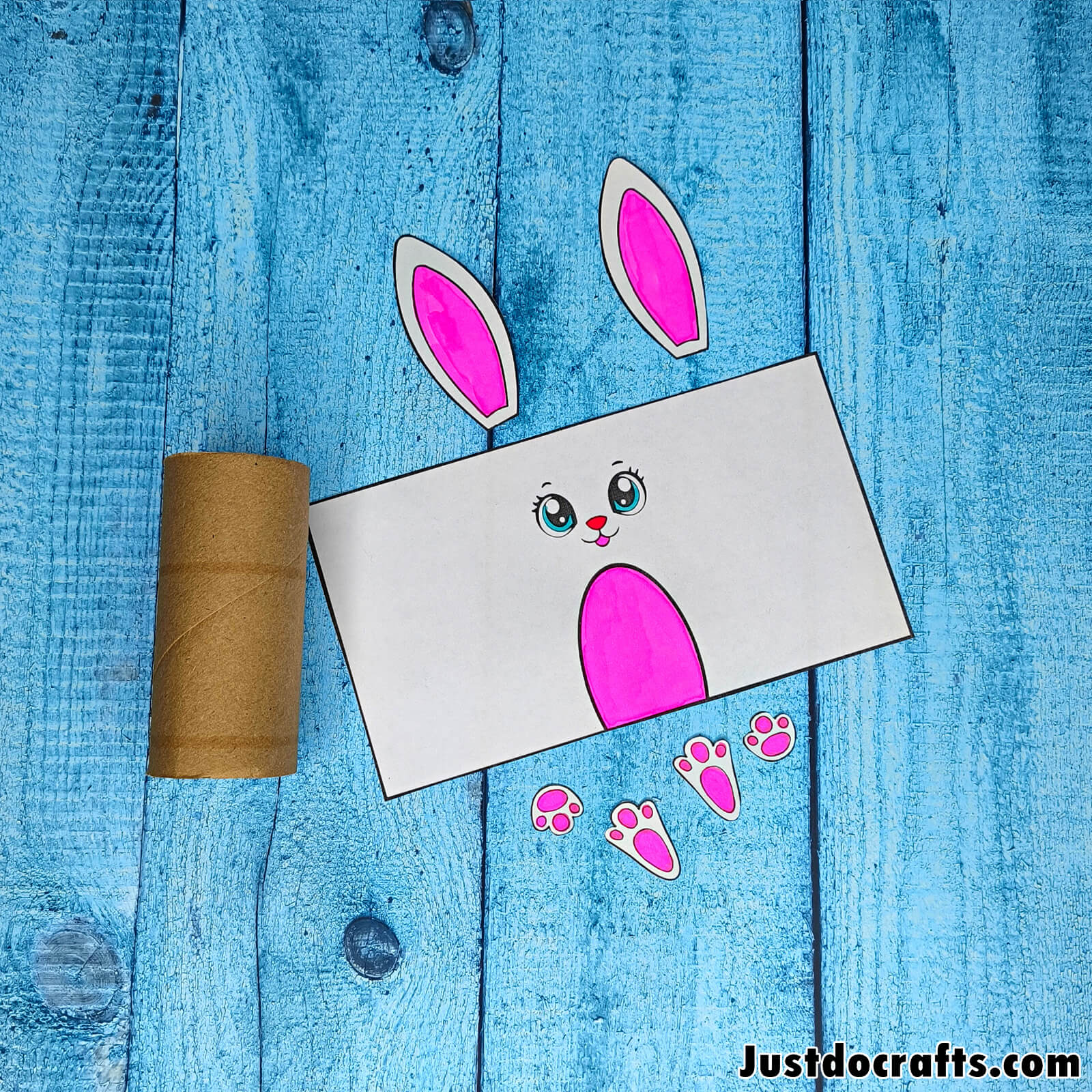 Toilet Paper Roll Bunny Craft (Free PDF printable template) - Just Do ...