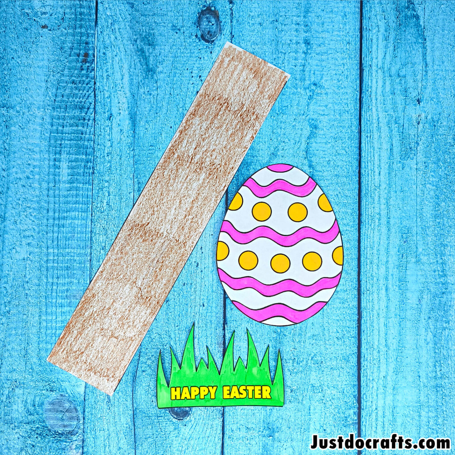 Paper Easter Egg Craft (Free PDF printable template) - Just Do Crafts