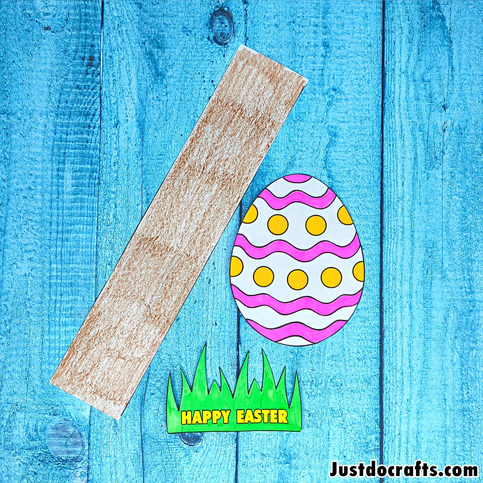 Paper Easter Egg Craft (Free PDF printable template) - Just Do Crafts