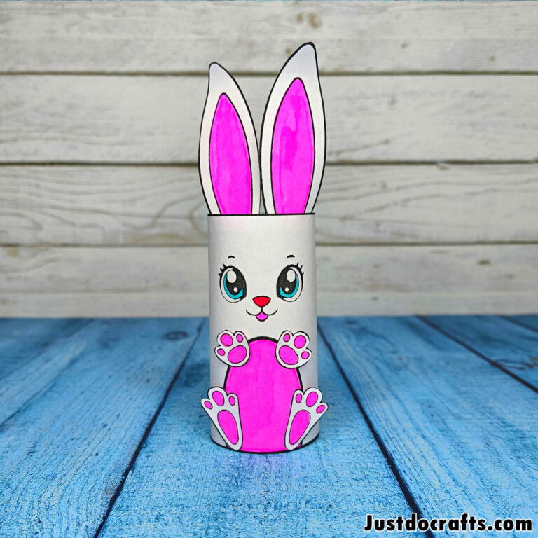 Toilet Paper Roll Bunny Craft (Free PDF printable template) - Just Do ...