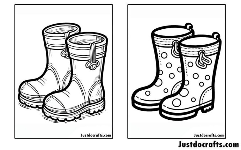 Rain Boots Coloring Pages (Free PDF printable) - Just Do Crafts