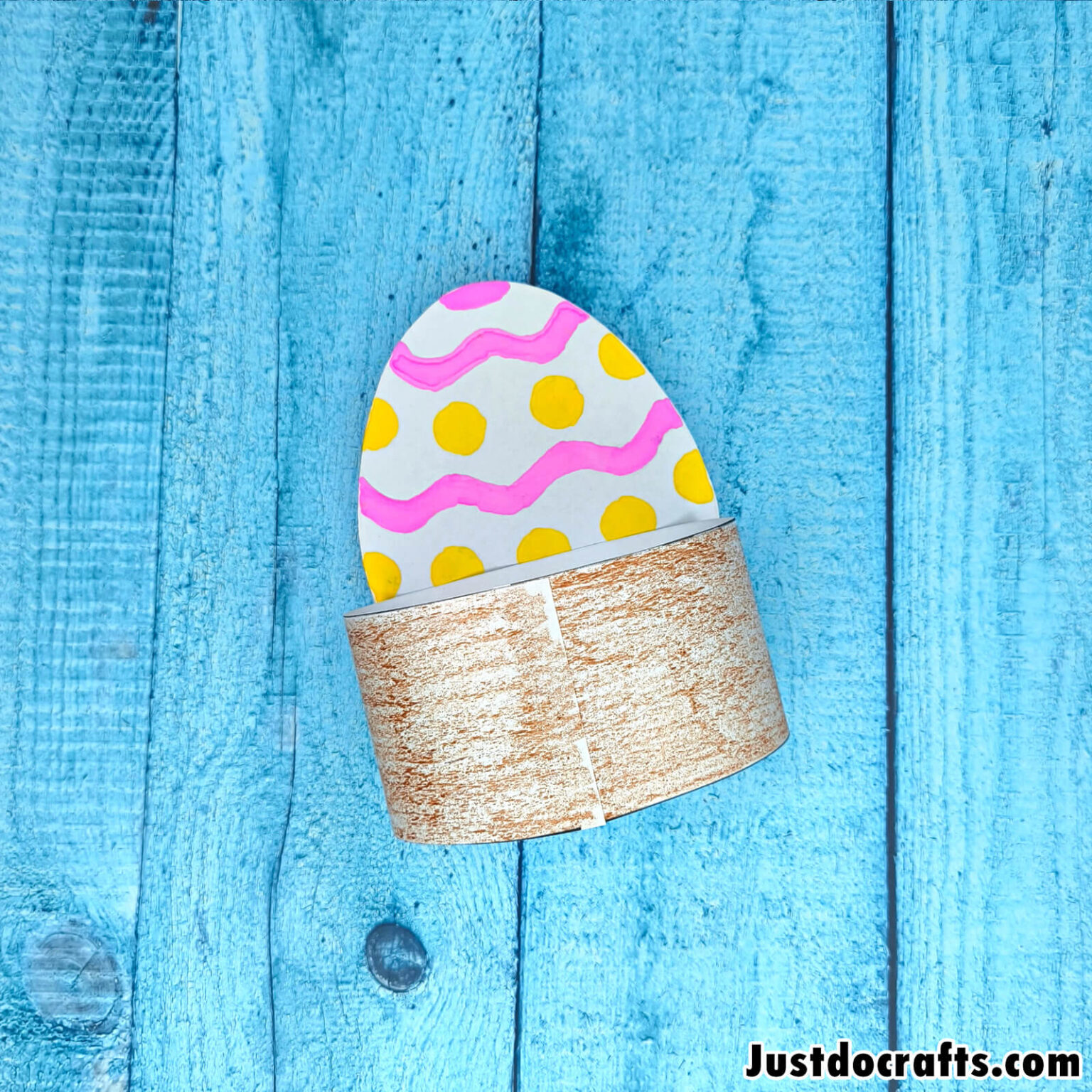 Paper Easter Egg Craft (Free PDF printable template) - Just Do Crafts