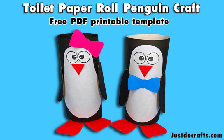 Toilet Paper Roll Penguin Craft (Free PDF printable template) - Just Do ...