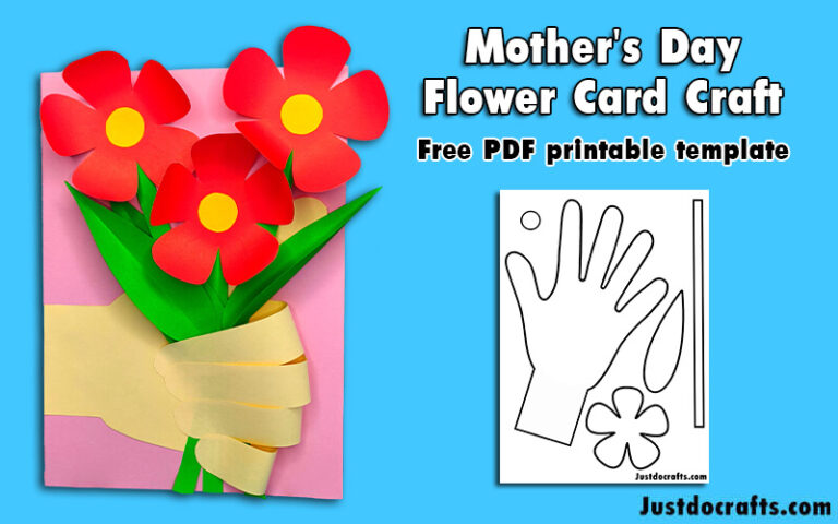 Mother’s Day Flower Card Craft for Kids (Free PDF printable template ...