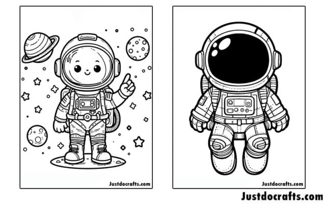 Astronaut Coloring Pages (Free PDF printable) - Just Do Crafts