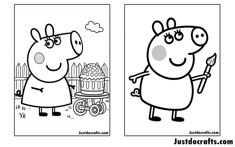 Peppa Pig Coloring Pages (Free PDF printable) - Just Do Crafts