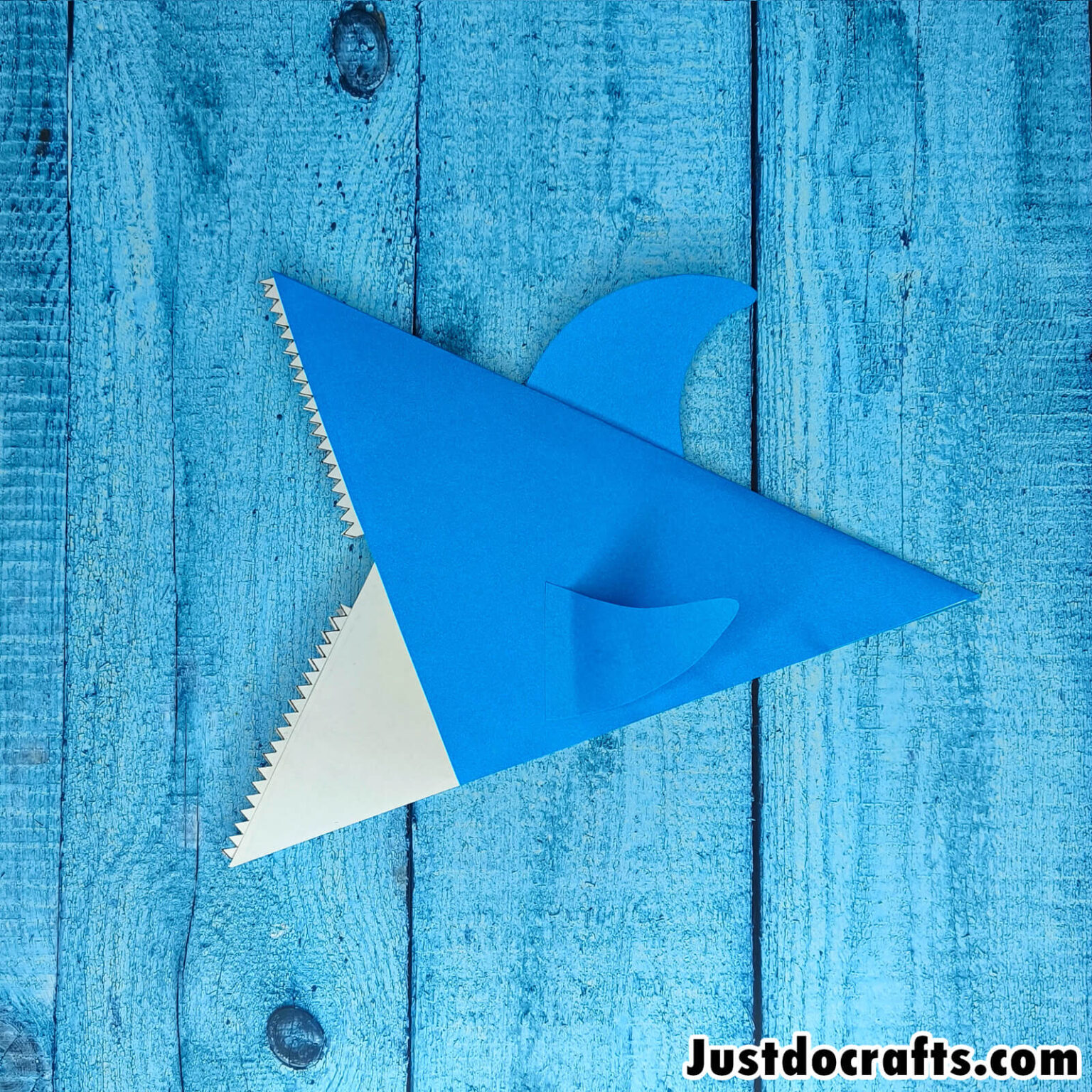 Easy Paper Shark Craft for kids (Free PDF printable template) - Just Do ...