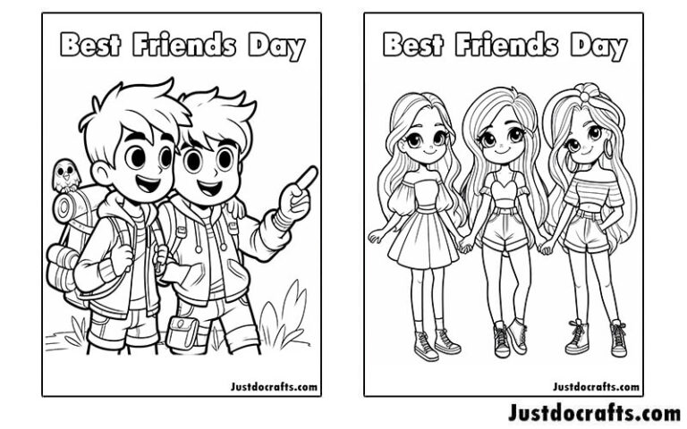 Best Friends Day Coloring Pages (Free PDF printable) - Just Do Crafts