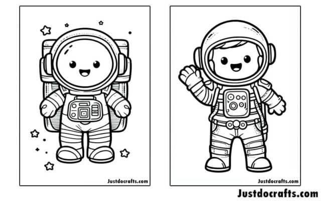 Astronaut Coloring Pages (Free PDF printable) - Just Do Crafts