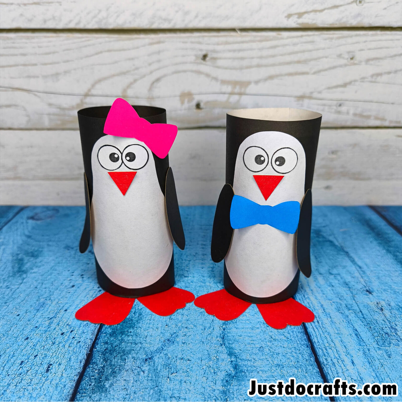 Toilet Paper Roll Penguin Craft (Free PDF printable template) - Just Do ...