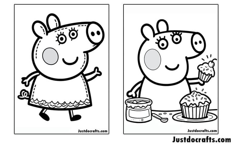 Peppa Pig Coloring Pages (Free PDF printable) - Just Do Crafts