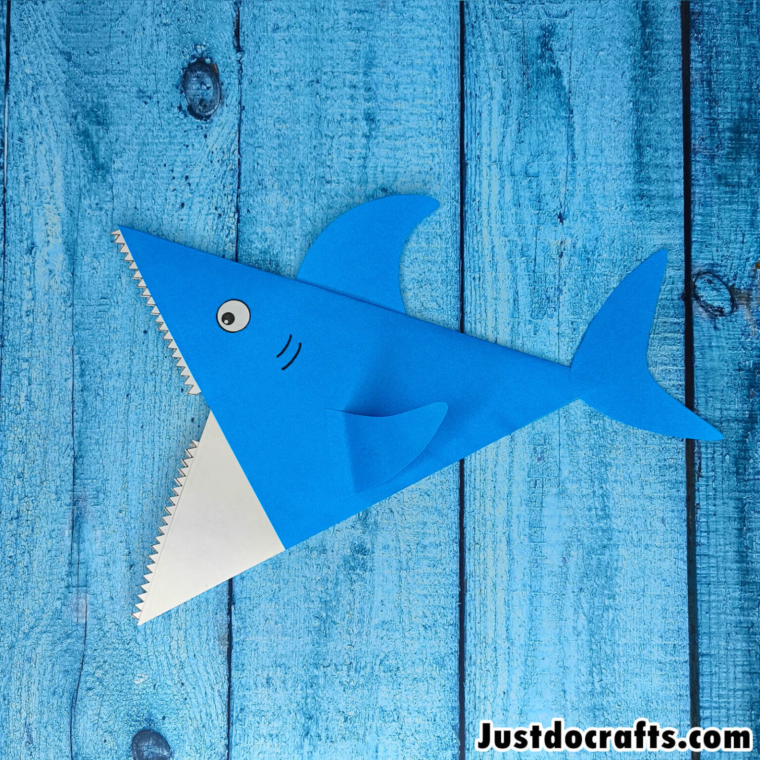 Easy Paper Shark Craft for kids (Free PDF printable template) - Just Do ...