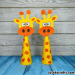 Paper Giraffe Craft for kids (Free PDF printable template) - Just Do Crafts