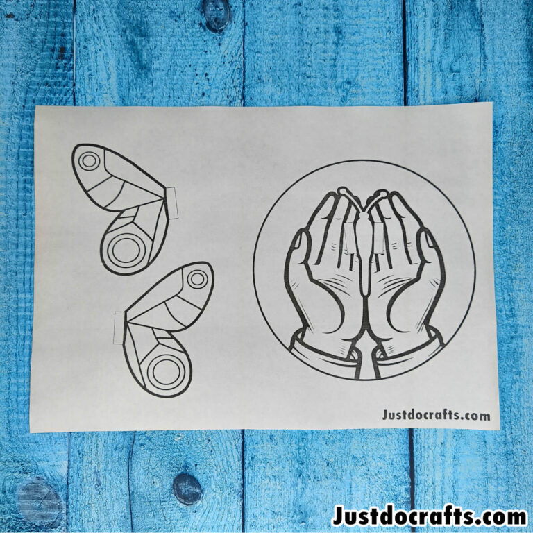 3D Paper Butterfly Craft (Free PDF printable template) - Just Do Crafts