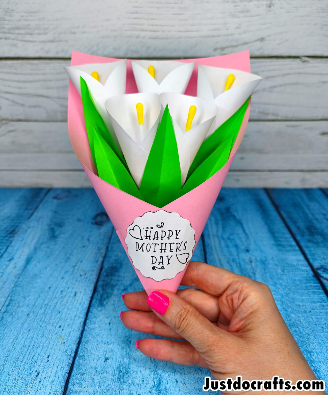 Paper Flower Bouquet for Mother’s Day (Free PDF printable template ...