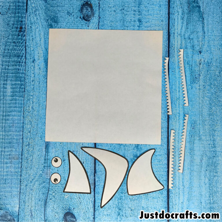 Easy Paper Shark Craft for kids (Free PDF printable template) - Just Do ...