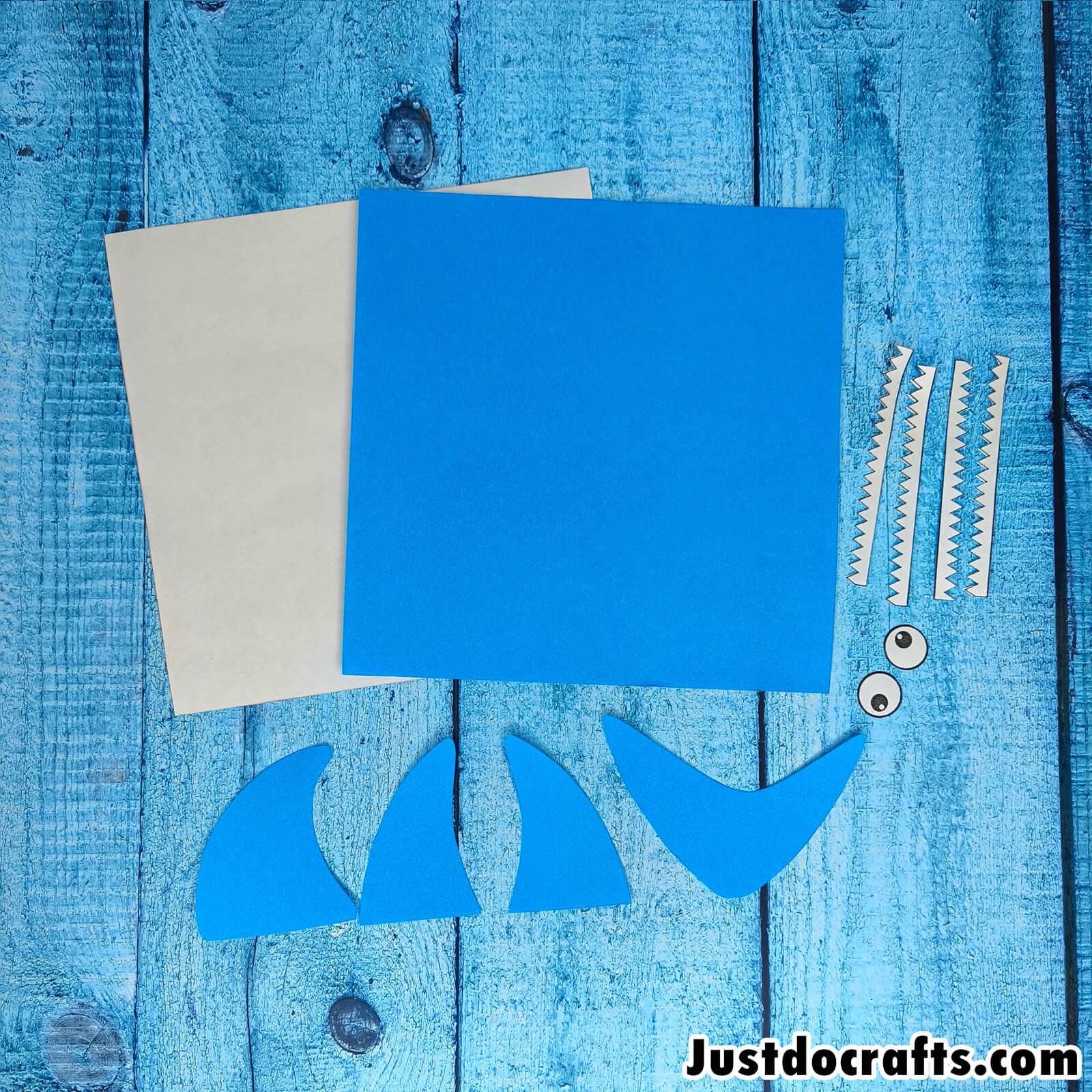 Easy Paper Shark Craft for kids (Free PDF printable template) - Just Do ...