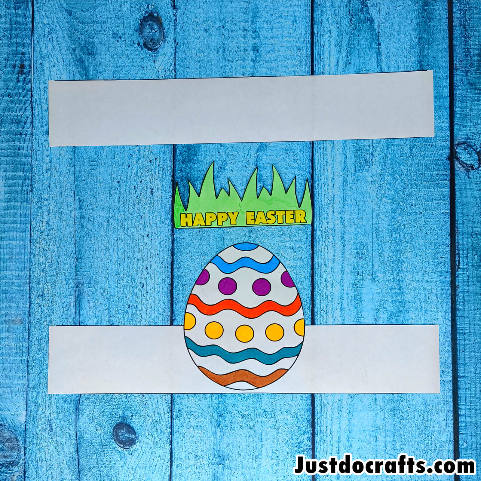 Happy Easter Paper Crown (Free PDF printable template) - Just Do Crafts