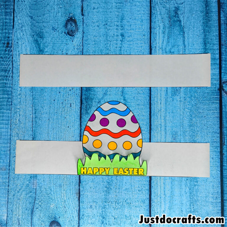 Happy Easter Paper Crown (Free PDF printable template) - Just Do Crafts