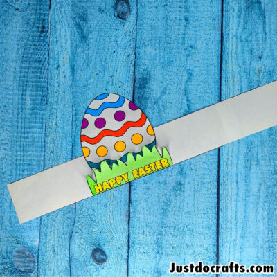 Happy Easter Paper Crown (Free PDF printable template) - Just Do Crafts