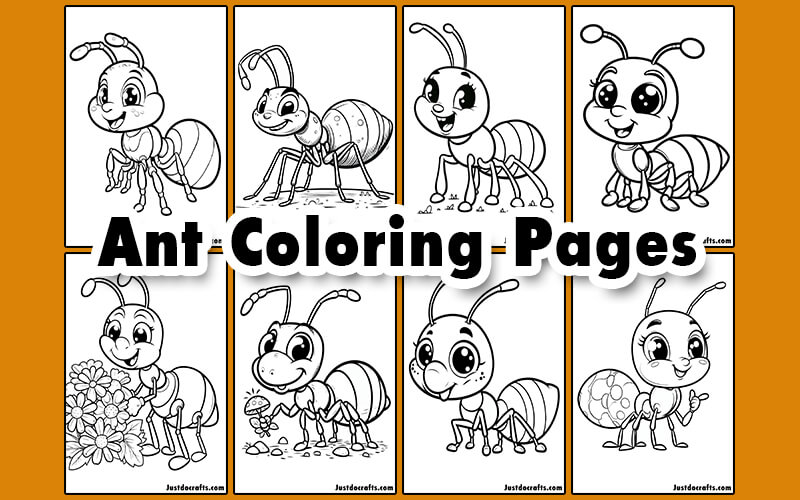Ant Coloring Pages (Free PDF printable) - Just Do Crafts