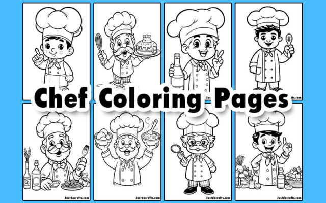 Chef Coloring Pages (Free PDF printable) - Just Do Crafts