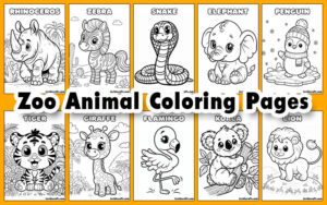 Zoo Animal Coloring Pages (Free PDF printable) - Just Do Crafts