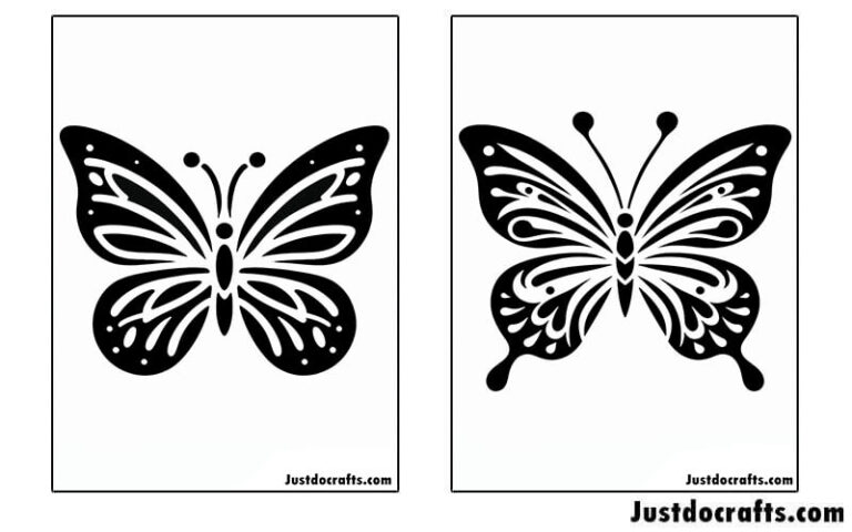 Butterfly Stencils (Free PDF printable) - Just Do Crafts