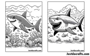 Great White Shark Coloring Pages (Free PDF printable) - Just Do Crafts