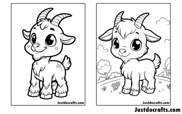 Goat Coloring Pages (Free PDF printable) - Just Do Crafts