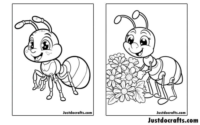 Ant Coloring Pages (Free PDF printable) - Just Do Crafts