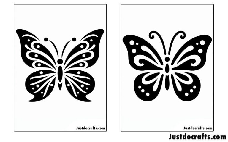 Butterfly Stencils (Free PDF printable) - Just Do Crafts