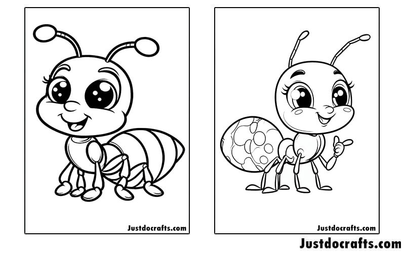 Ant Coloring Pages (Free PDF printable) - Just Do Crafts