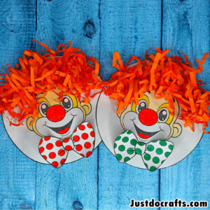 Clown Paper Craft for kids (Free PDF printable template) - Just Do Crafts