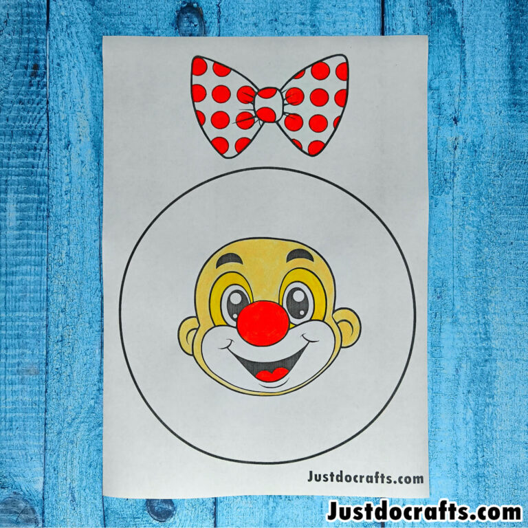 Clown Paper Craft for kids (Free PDF printable template) - Just Do Crafts