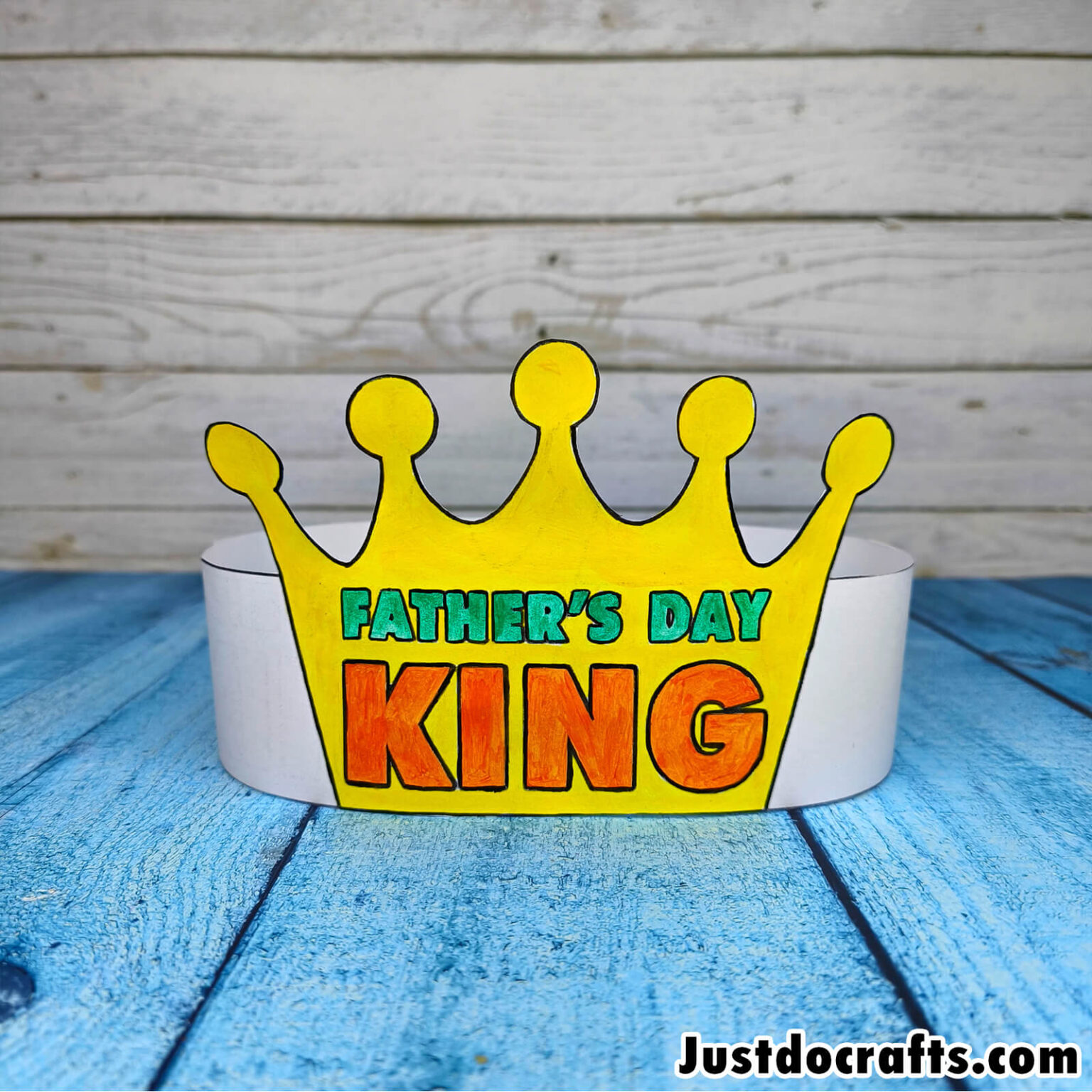 Father’s Day Paper Crown (Free PDF printable template) - Just Do Crafts