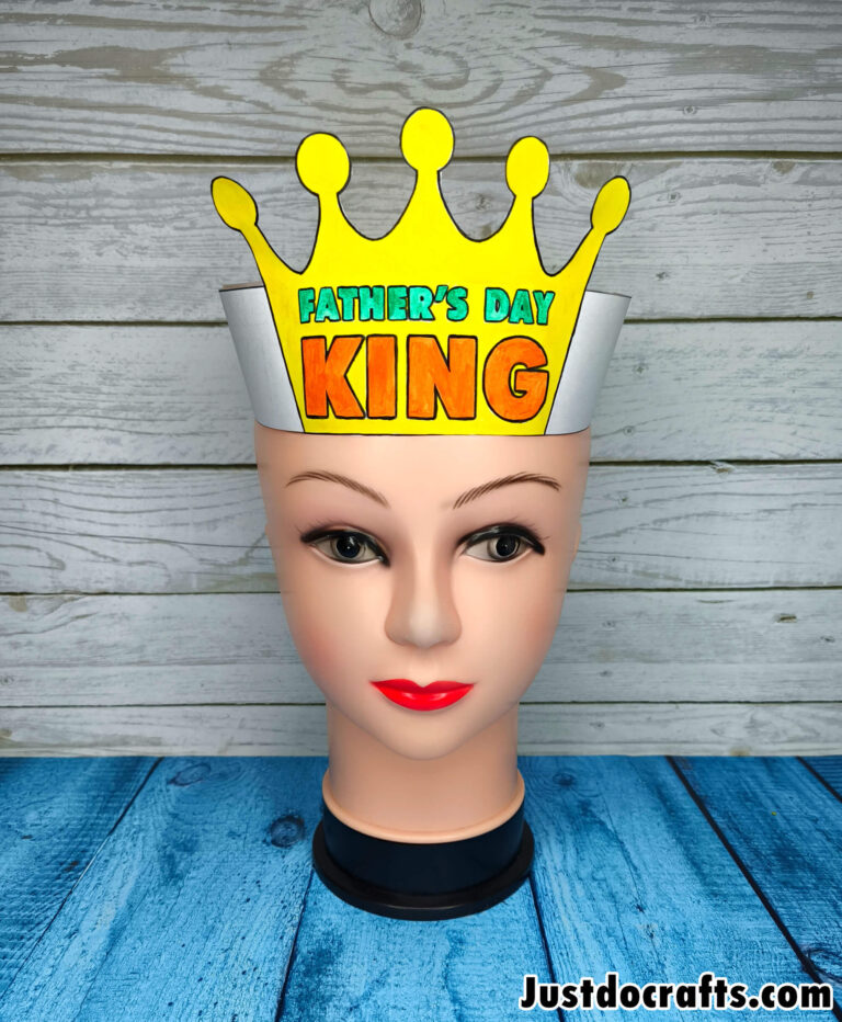 Father’s Day Paper Crown (Free PDF printable template) - Just Do Crafts