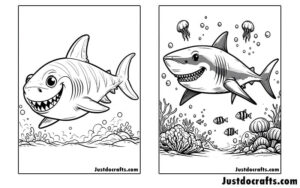 Great White Shark Coloring Pages (Free PDF printable) - Just Do Crafts