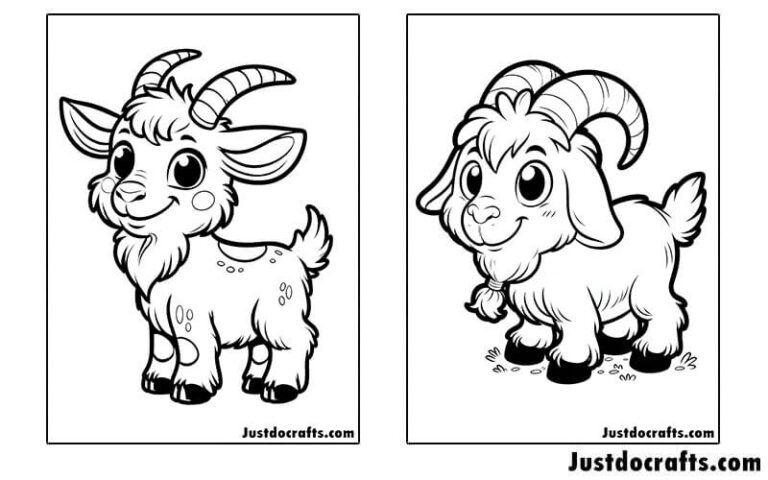 Goat Coloring Pages (Free PDF printable) - Just Do Crafts