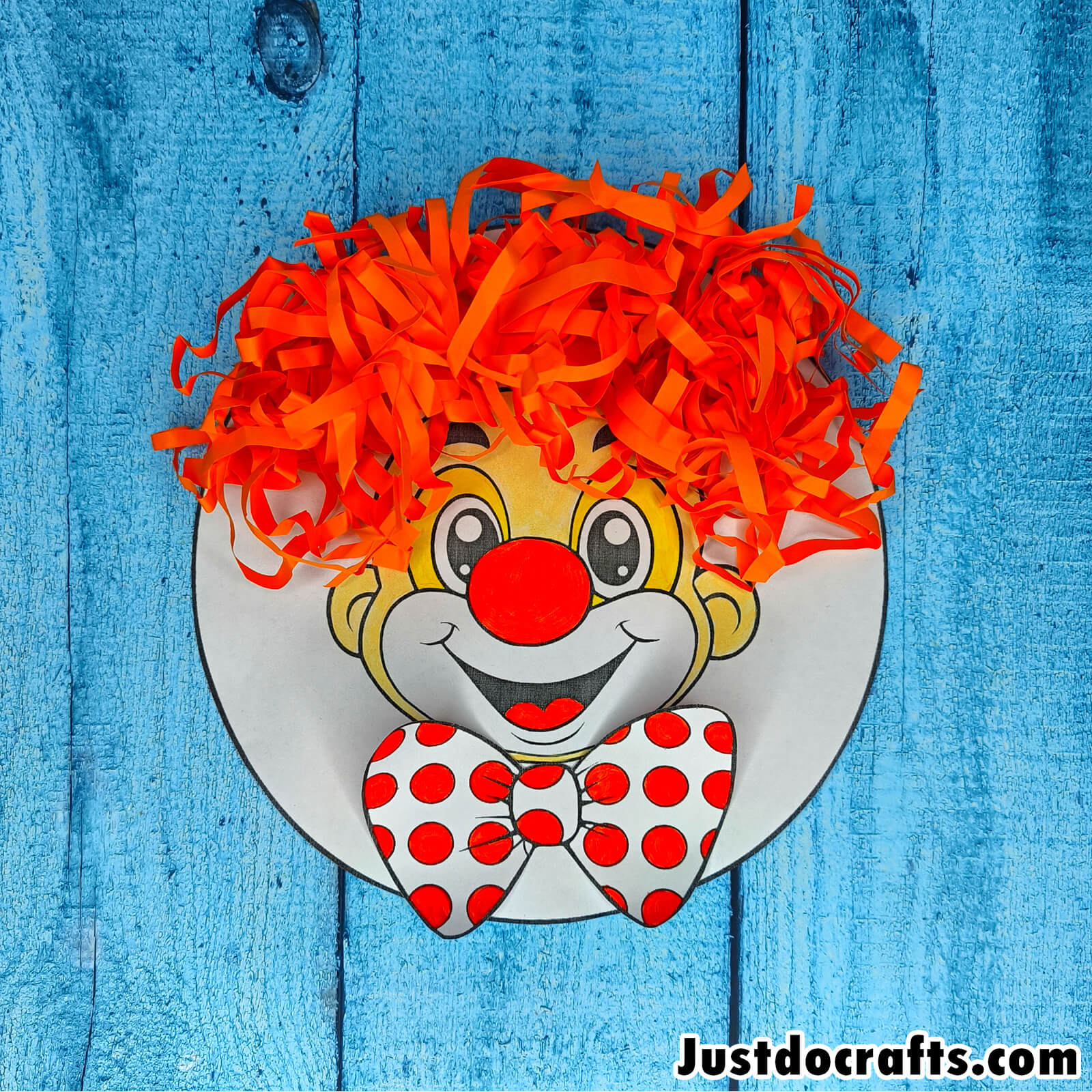 Clown Paper Craft for kids (Free PDF printable template) - Just Do Crafts