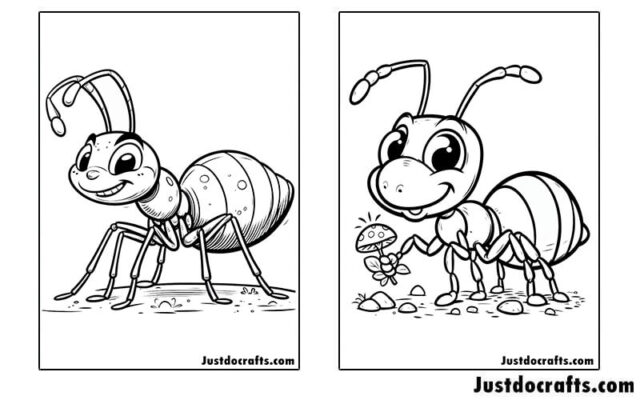 Ant Coloring Pages (Free PDF printable) - Just Do Crafts