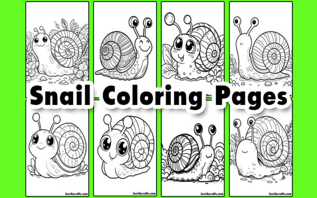 Snail Coloring Pages (Free PDF printable) - Just Do Crafts