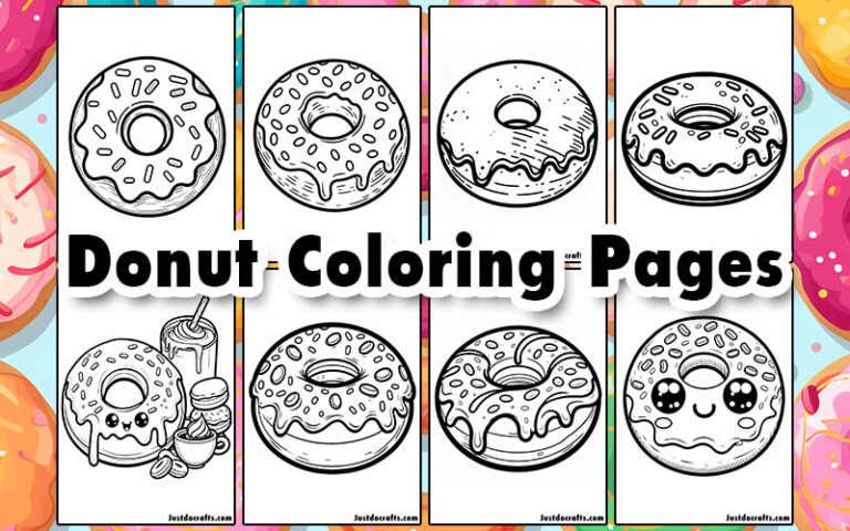 Donut Coloring Pages (Free PDF printable) - Just Do Crafts