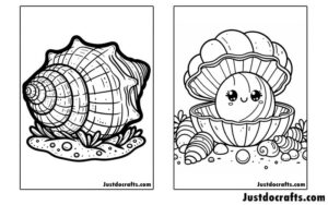 Sea Shell Coloring Pages (Free PDF printable) - Just Do Crafts