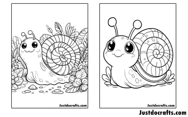 Snail Coloring Pages (Free PDF printable) - Just Do Crafts