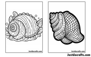 Sea Shell Coloring Pages (Free PDF printable) - Just Do Crafts