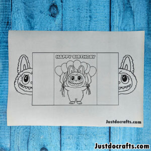 Labubu Birthday Card (Free PDF printable template) - Just Do Crafts