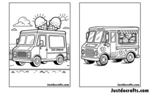 Ice Cream Truck Coloring Pages (Free PDF printable) - Just Do Crafts