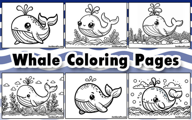Whale Coloring Pages (Free PDF printable) - Just Do Crafts