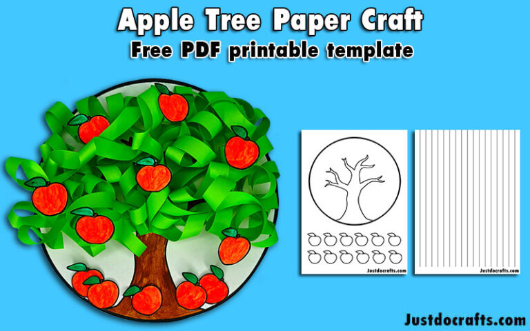 Apple Tree Paper Craft (Free PDF printable template) - Just Do Crafts